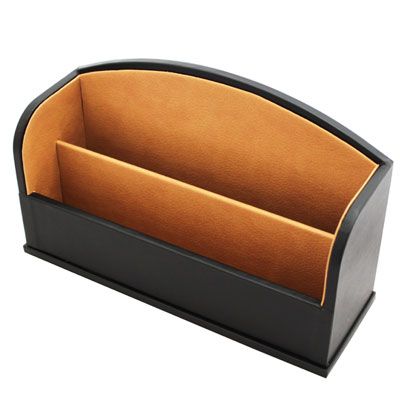 Black Leather Stationery Rack | Handmade Luxury Leather Gifts