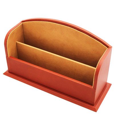 Chestnut Leather Stationery Rack | Handmade Luxury Leather Gifts